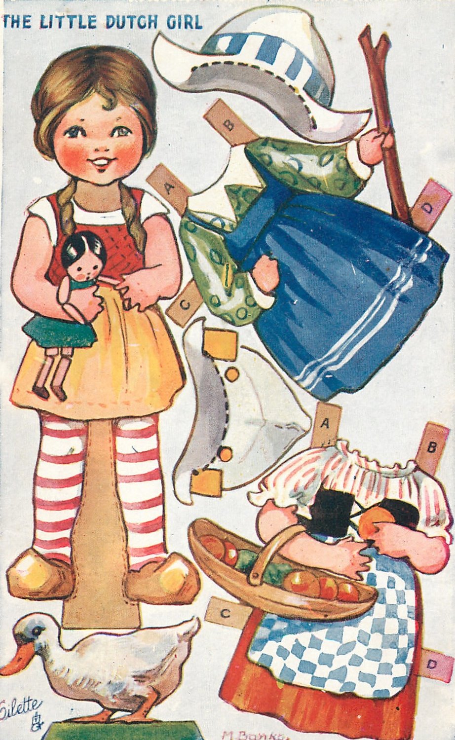 Solve Antique Paper Doll Postcard -- SIZE 12-594 -- Little Dutch Girl ...