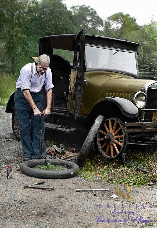 Jigsaw Puzzle | 108 pieces | Fix a flat 1927 style | Jigidi