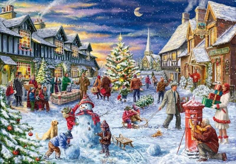 Solve Christmas Village jigsaw puzzle online with 70 pieces