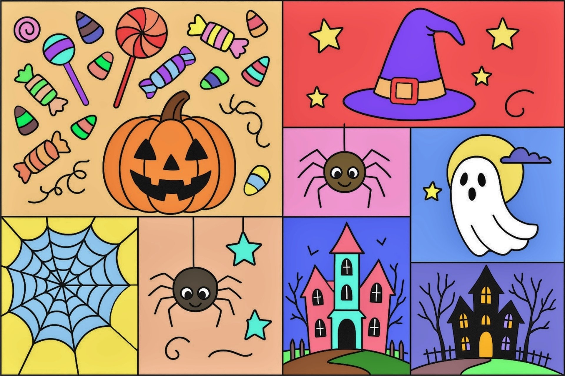 Solve Halloween Art, resizable 12 to 600 pieces jigsaw puzzle online ...