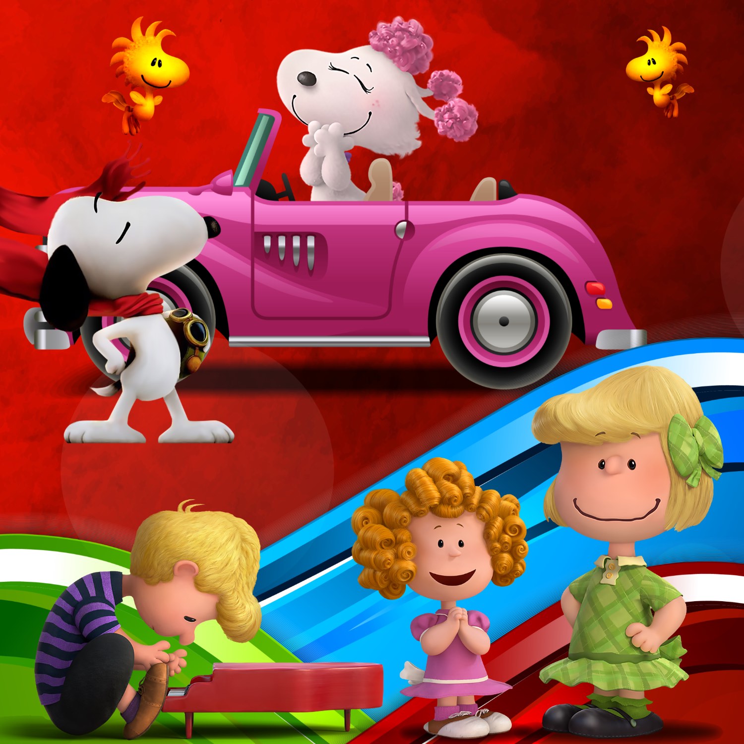 Jigsaw Puzzle | 576 pieces | Snoopy and Fifi’s Pink Car | Jigidi