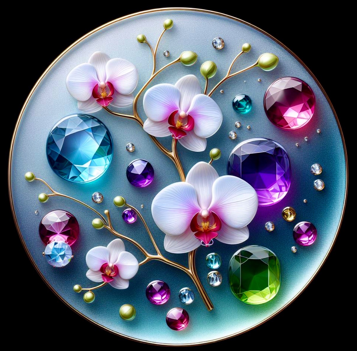 Solve Fuchsia Orchids jigsaw puzzle online with 49 pieces