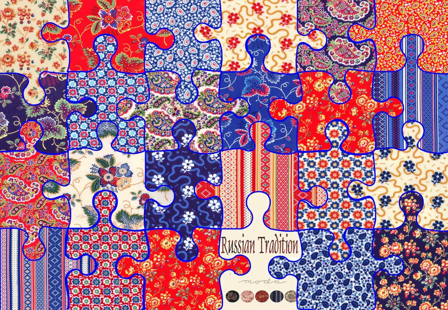 Solve Fabric patchwork jigsaw puzzle online with 70 pieces