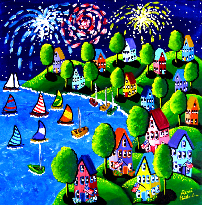 Solve Fourth of July Fireworks jigsaw puzzle online with 169 pieces