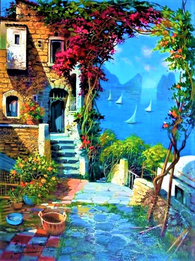 Solve Ferdinando Sapio Art jigsaw puzzle online with 63 pieces