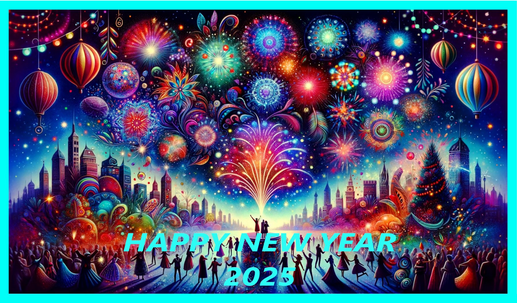 Solve Fireworks HAPPY NEW YEAR jigsaw puzzle online with 45 pieces