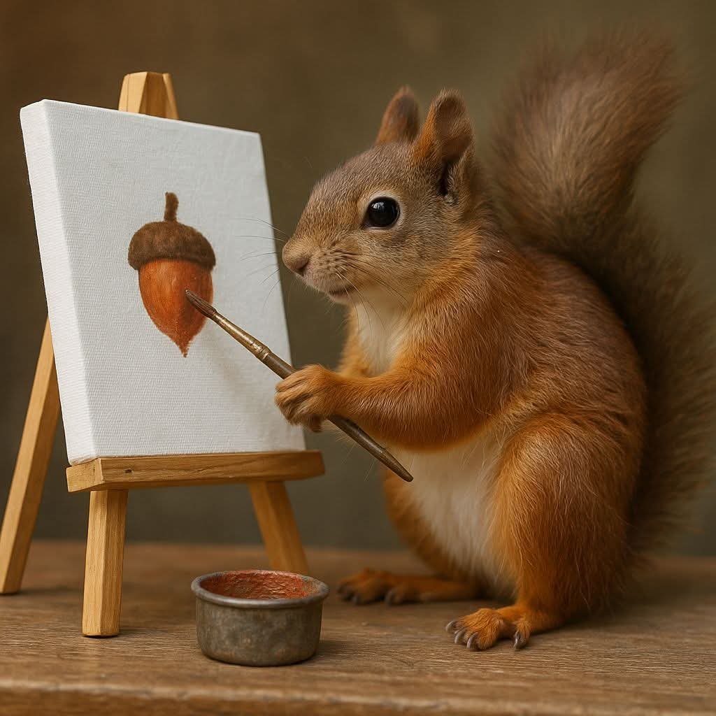 Solve painting squirrel jigsaw puzzle online with 169 pieces