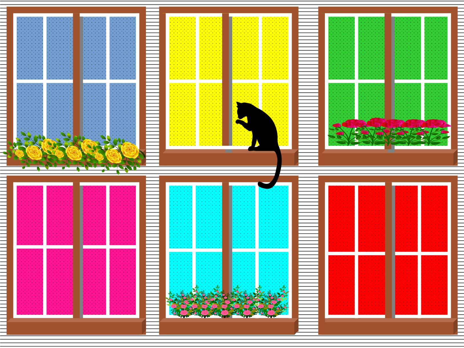 Solve colorful windows jigsaw puzzle online with 130 pieces