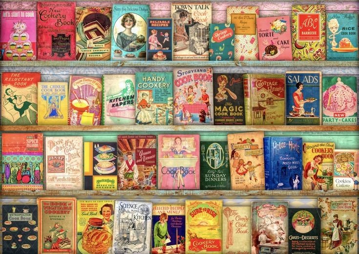 Solve Vintage Cook Books (1,601) jigsaw puzzle online with 70 pieces
