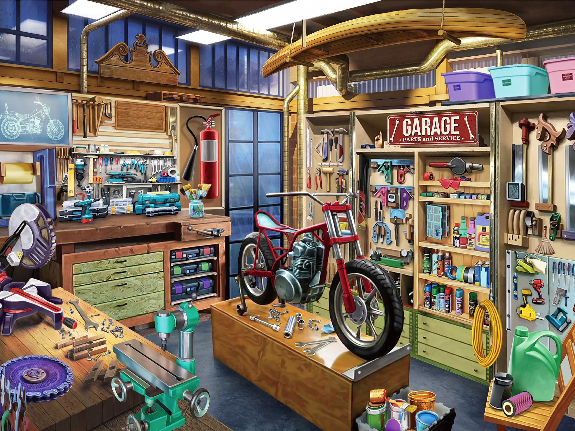 Solve Garage jigsaw puzzle online with 352 pieces