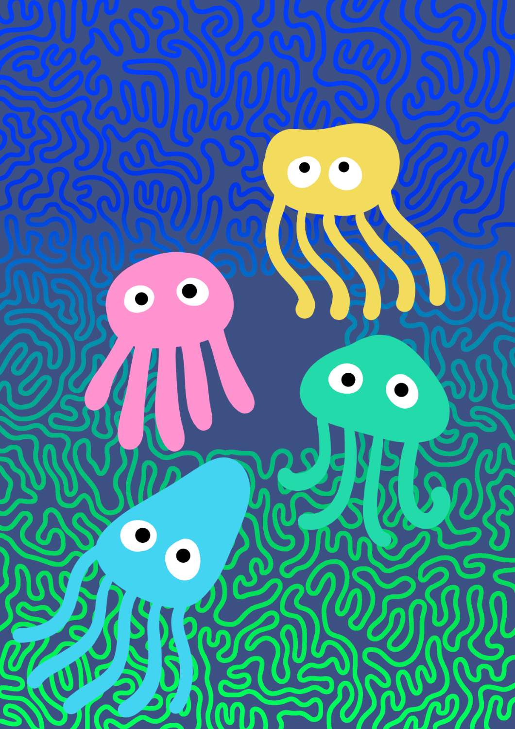 Solve Colorful squids jigsaw puzzle online with 176 pieces