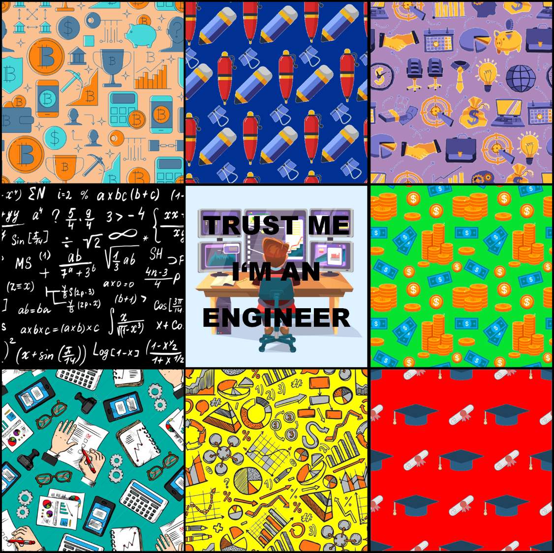 Solve Engineer pattern jigsaw puzzle online with 81 pieces