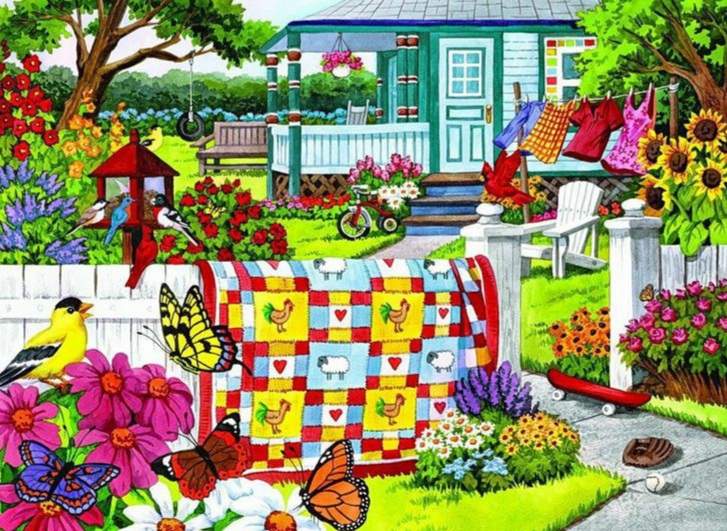 Solve WASHING DAY jigsaw puzzle online with 63 pieces