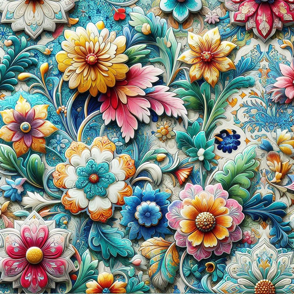 Solve Flower Patterns jigsaw puzzle online with 64 pieces