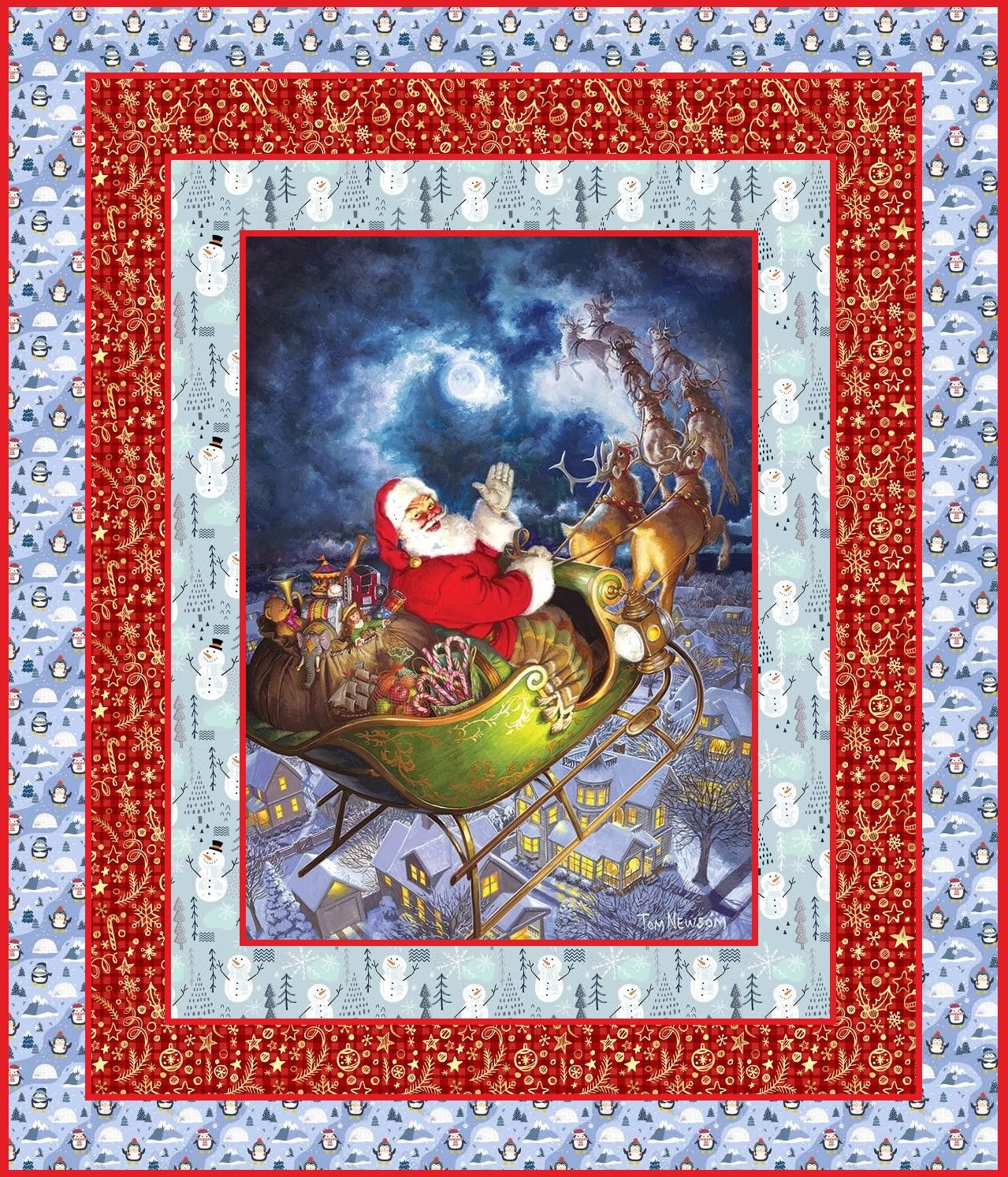 Solve Here Comes Santa Claus (easy) jigsaw puzzle online with 120 pieces