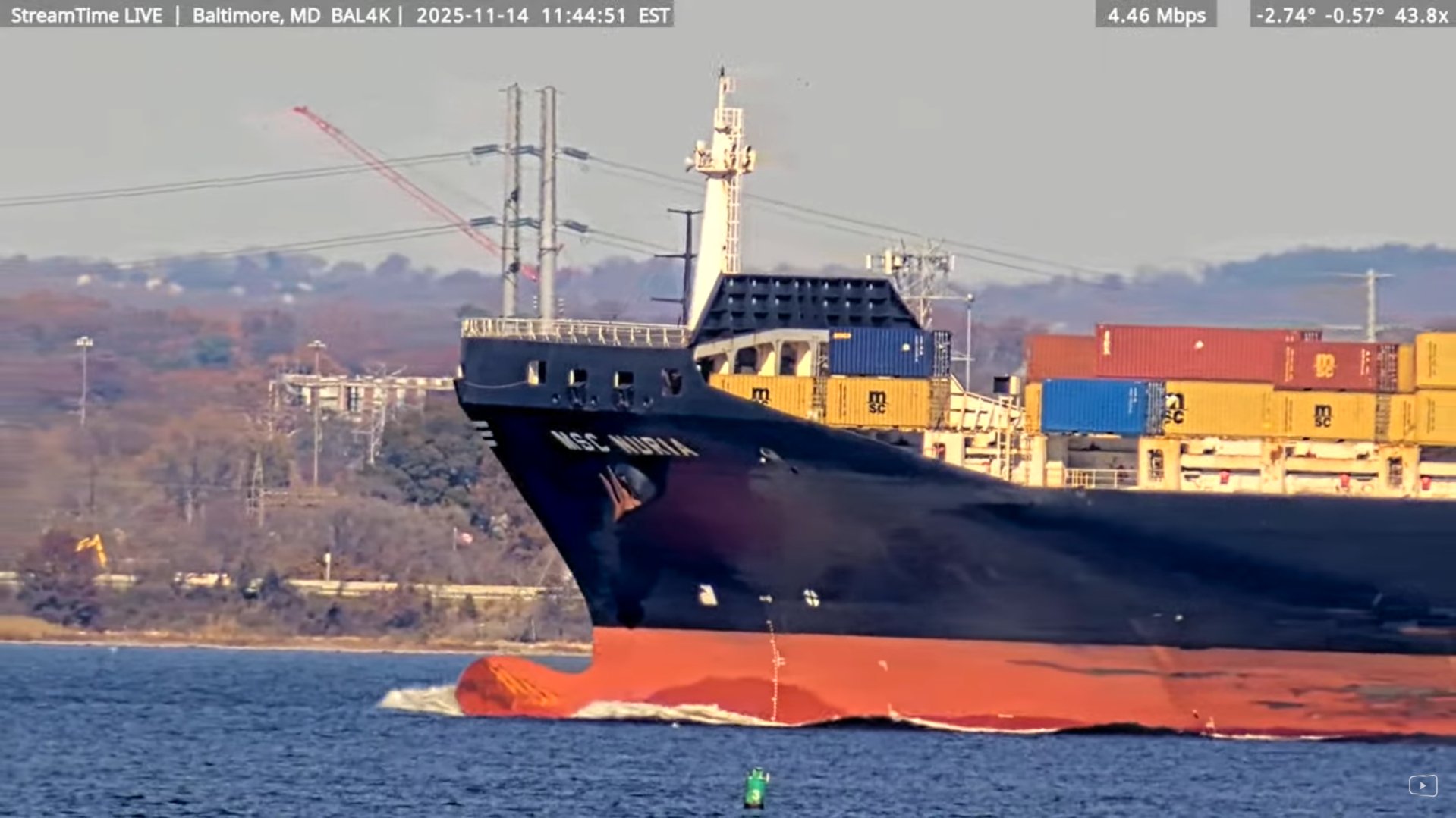 Solve MSC Nuria, Baltimore, 2025-11-14 jigsaw puzzle online with 66 pieces