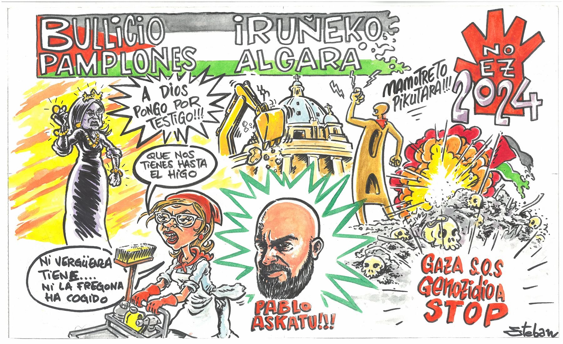 Solve BULLICIO PAMPLONES jigsaw puzzle online with 135 pieces