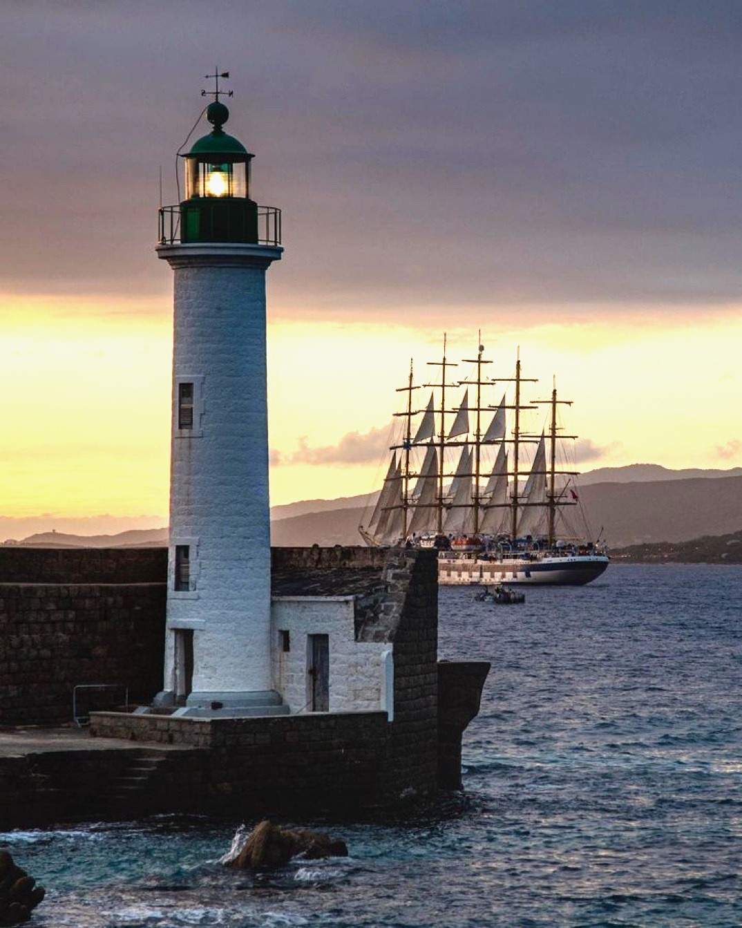 Solve A tall ship sails by the lighthouse jigsaw puzzle online with 120 ...