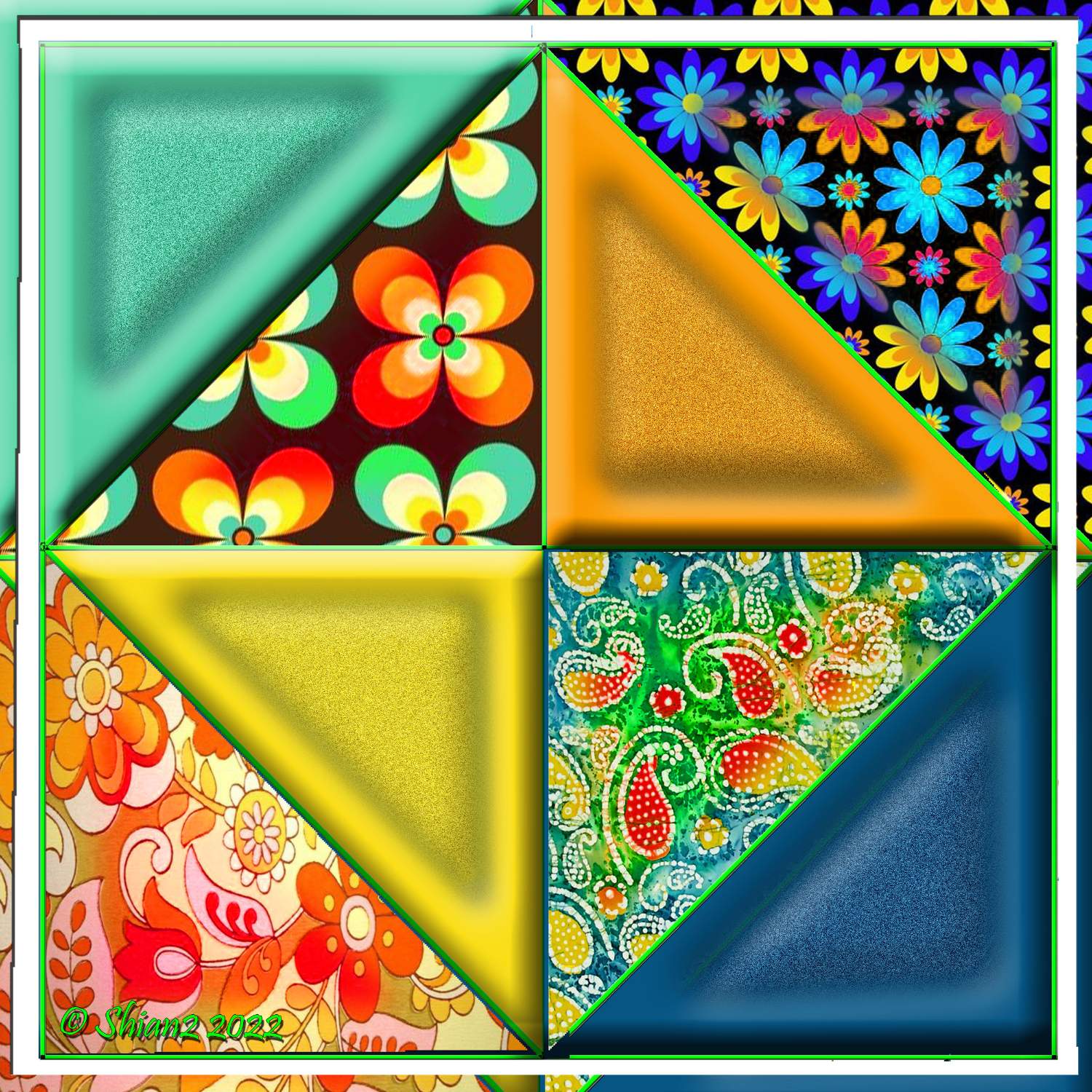 Solve Four and Four Triangles jigsaw puzzle online with 144 pieces