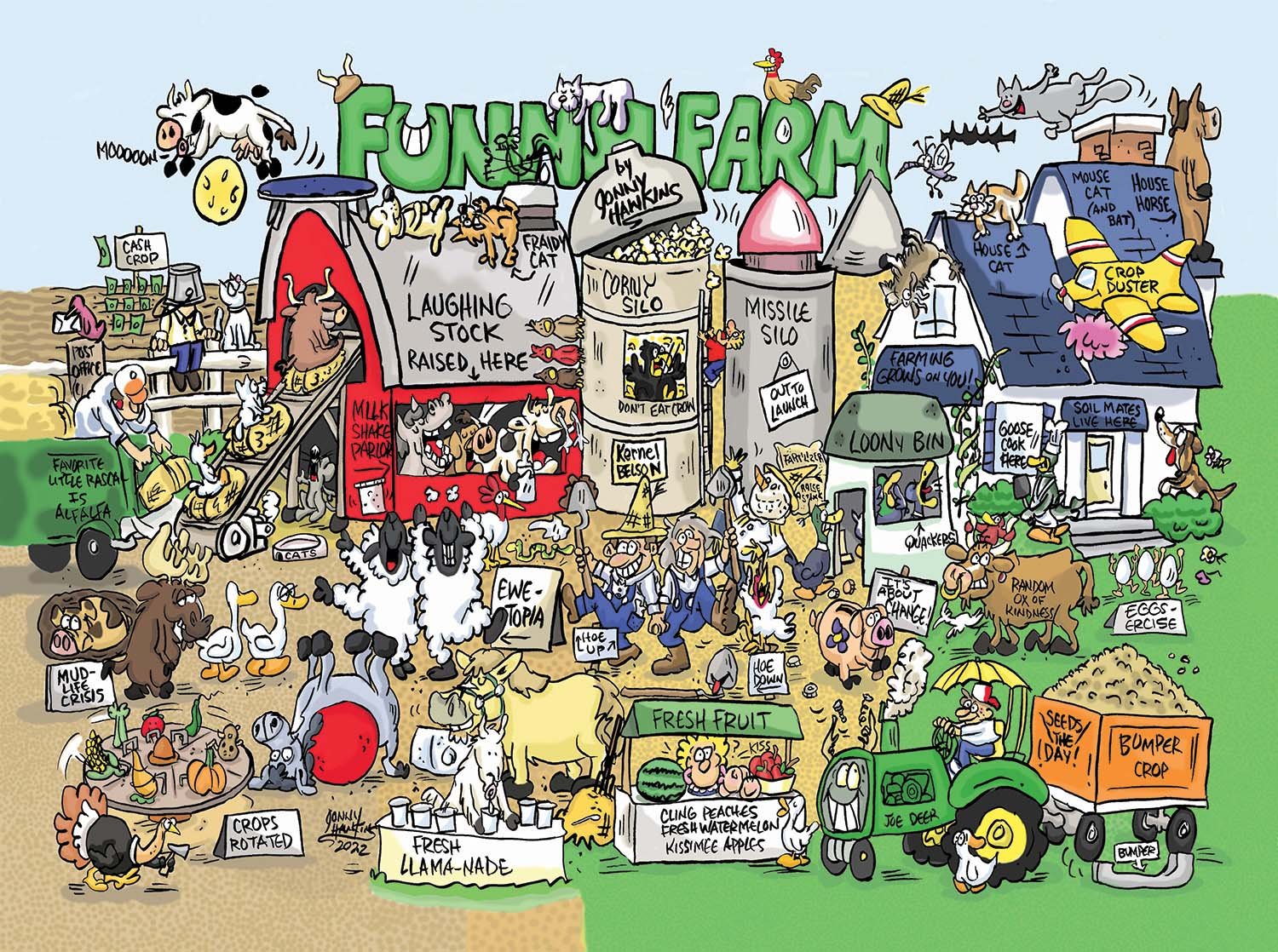 Solve Funny Farm jigsaw puzzle online with 88 pieces