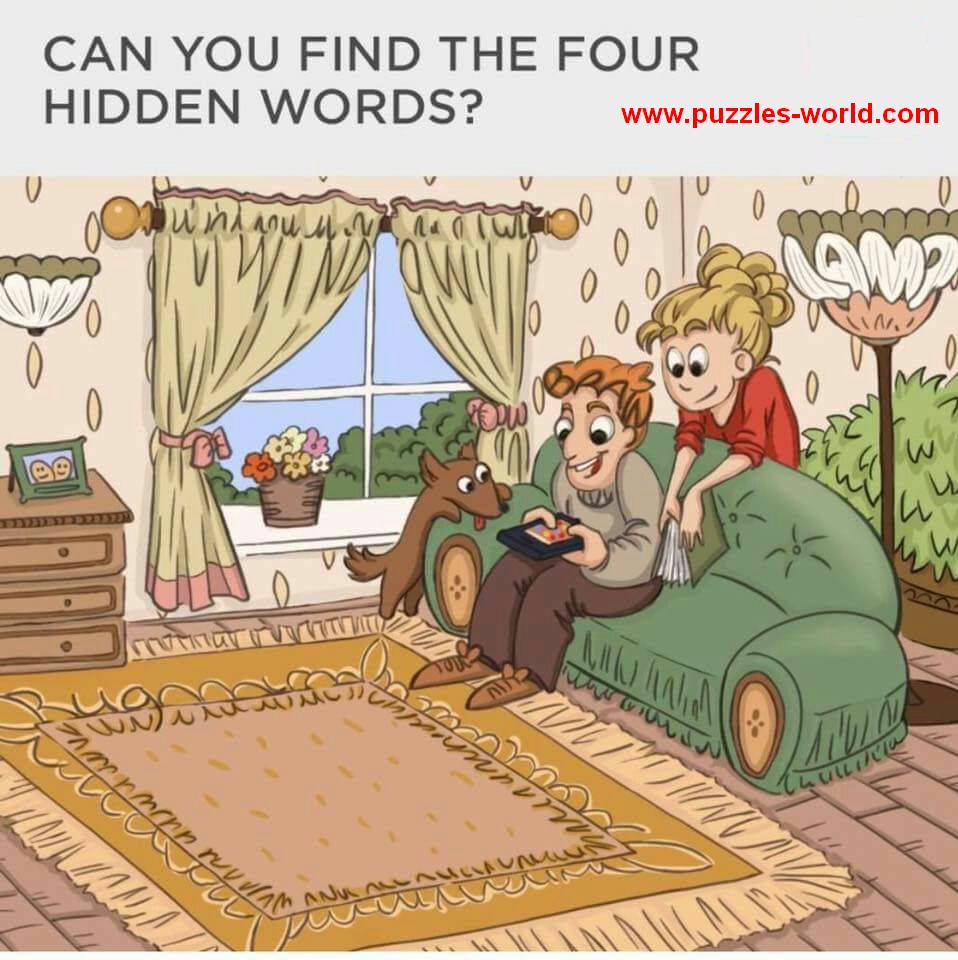 Solve Can you Find the 4 Hidden Words? jigsaw puzzle online with 256 pieces