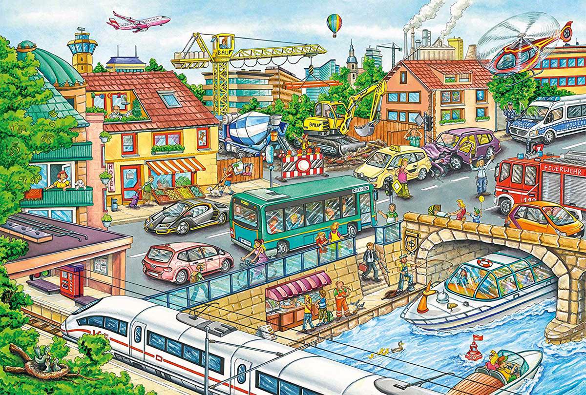 Solve VEHICLES AND TRAFFIC jigsaw puzzle online with 117 pieces