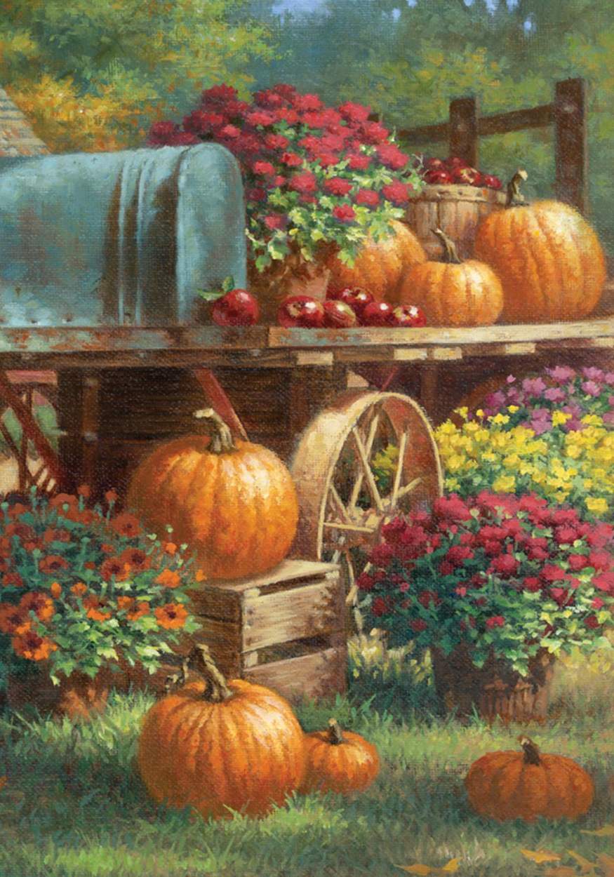 Solve Autumn Farm Stand jigsaw puzzle online with 70 pieces