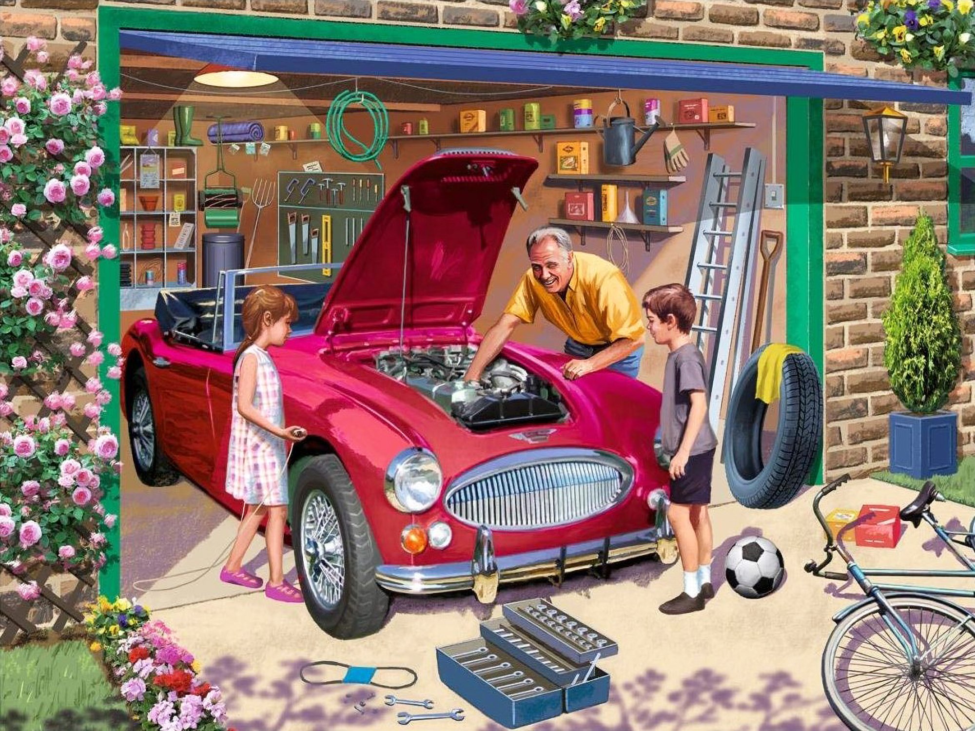 Solve Granddad's Garage jigsaw puzzle online with 352 pieces