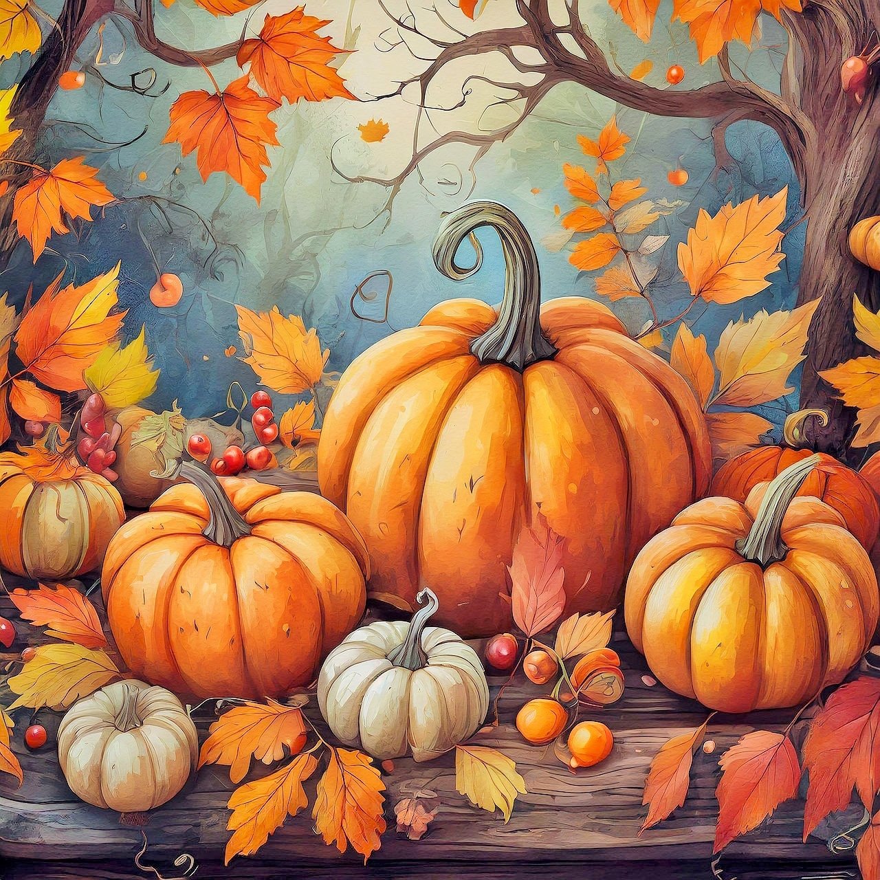 Solve Pumpkins, resizable 9 to 483 pieces jigsaw puzzle online with 64 ...