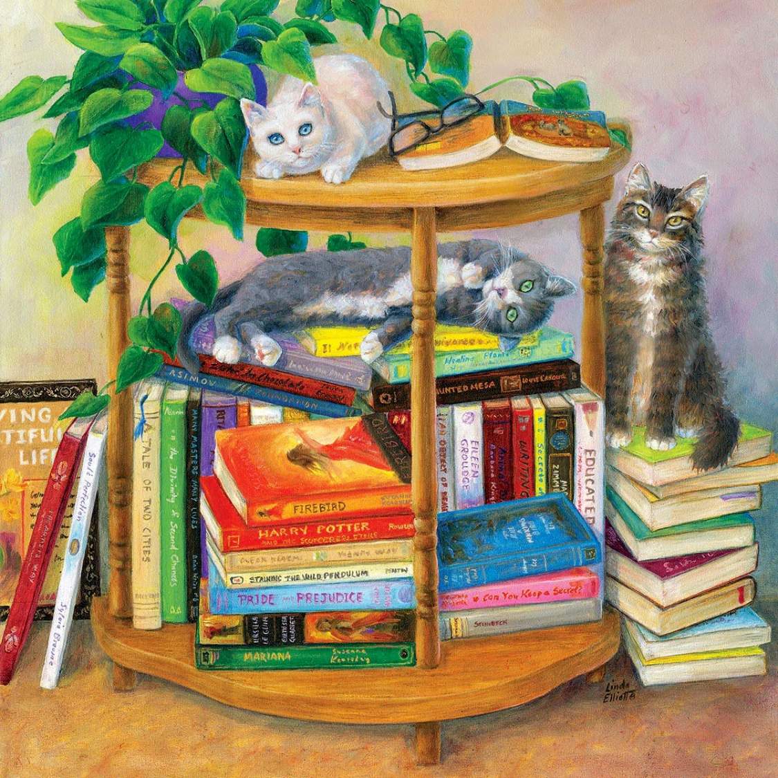 Jigsaw Puzzle | Cats and Books #3 | 81 pieces | Jigidi