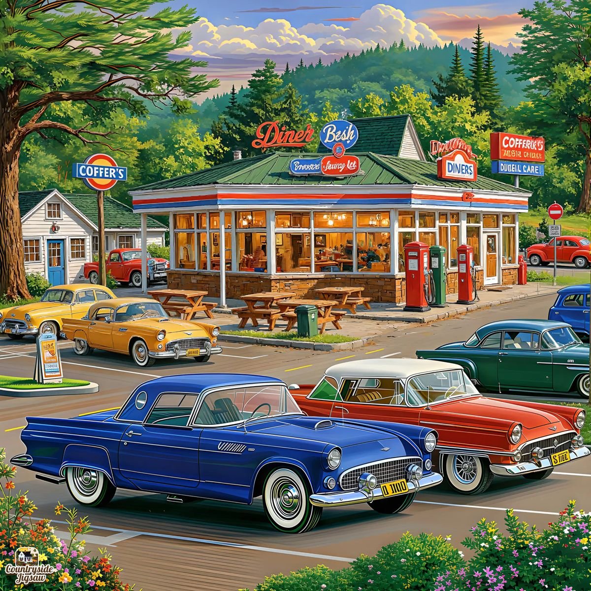 Solve Diner in the mid 1900s jigsaw puzzle online with 81 pieces