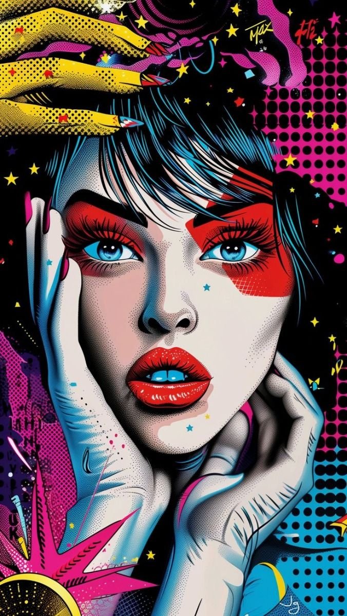 Solve Vibrant Pop Art with Hands and Stars jigsaw puzzle online with ...