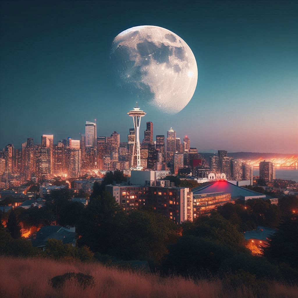 Solve Seattle Skyline jigsaw puzzle online with 49 pieces