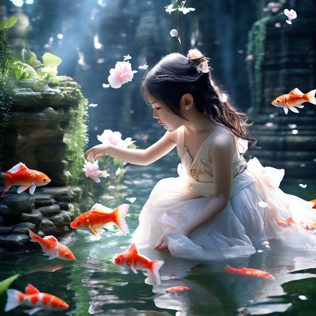 Solve Koi Princess jigsaw puzzle online with 64 pieces