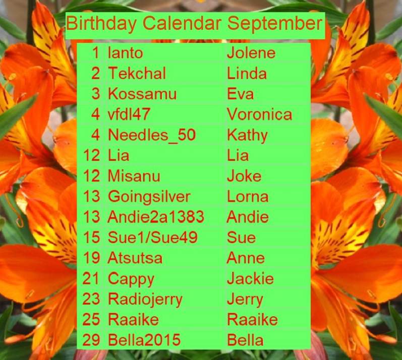 Solve Birthday Calendar September jigsaw puzzle online with 9 pieces