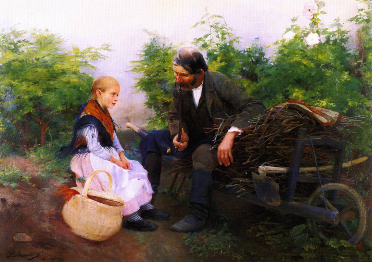 Solve Philip Alexius de László--The Little Girl and the Gardener (also ...