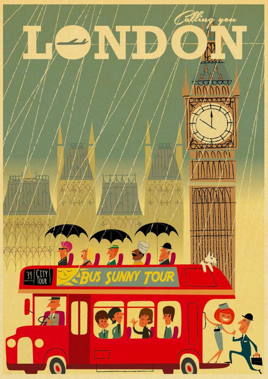 Solve Vintage: London calling you jigsaw puzzle online with 70 pieces