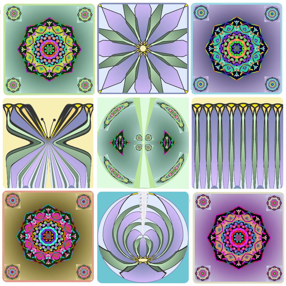 Solve Two kals and their variations jigsaw puzzle online with 81 pieces