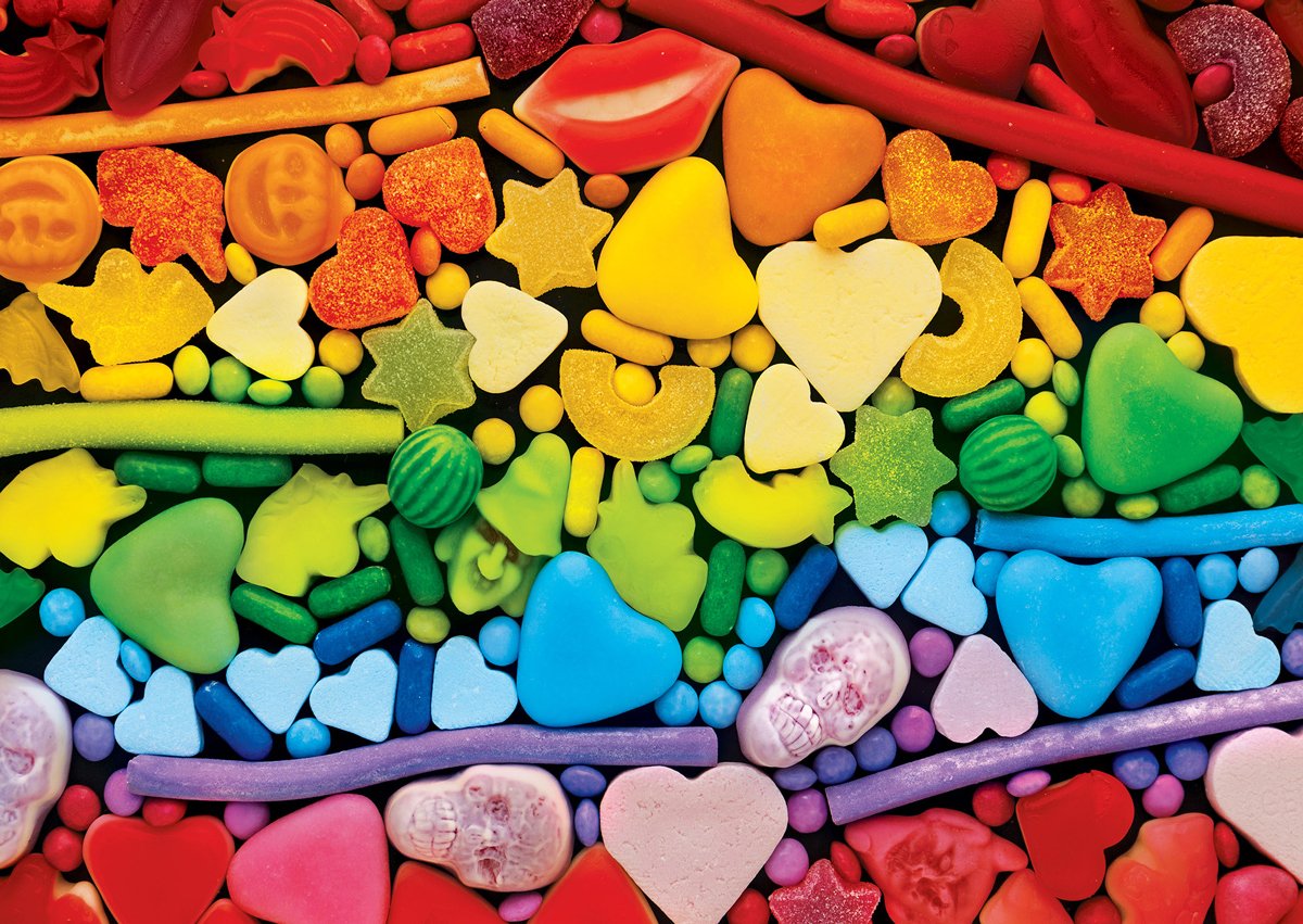 Solve Rainbow Candy jigsaw puzzle online with 88 pieces