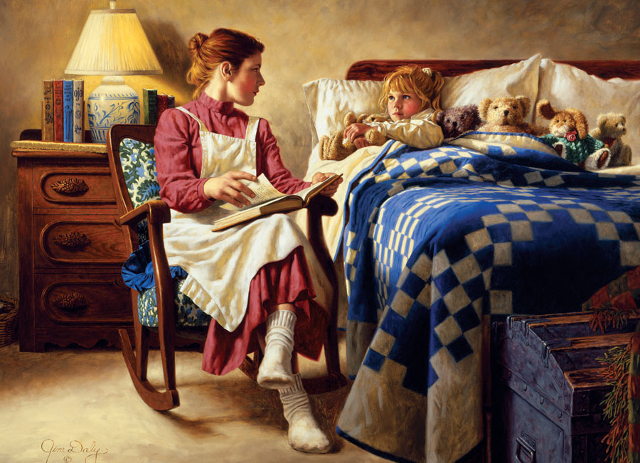 Solve Bedtime Story by Jim Daly jigsaw puzzle online with 35 pieces