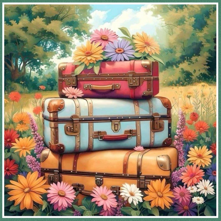 Solve Suitcase Art (Large) jigsaw puzzle online with 144 pieces