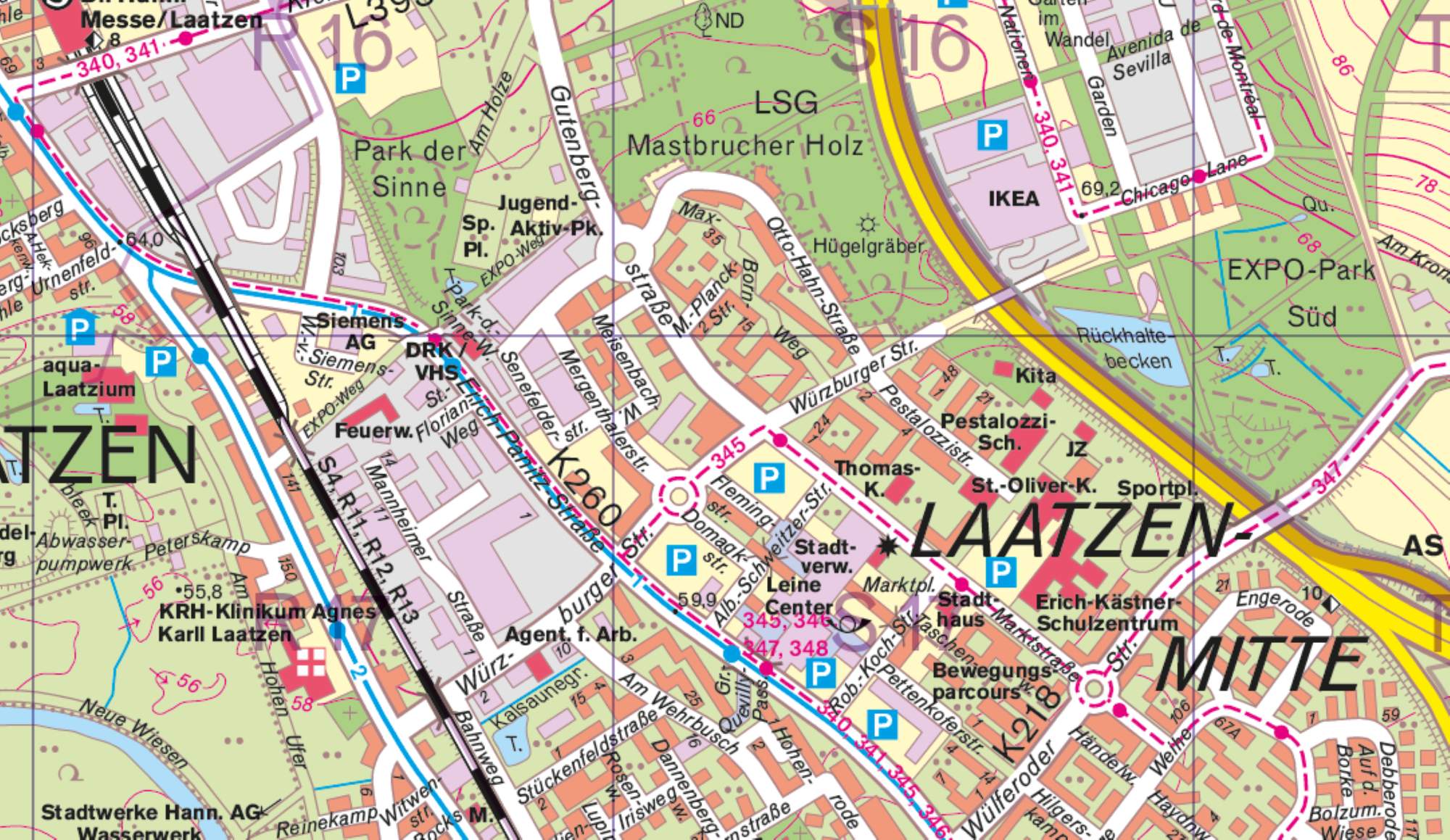 Solve Laatzen (Hannover) Map Extract jigsaw puzzle online with 180 pieces