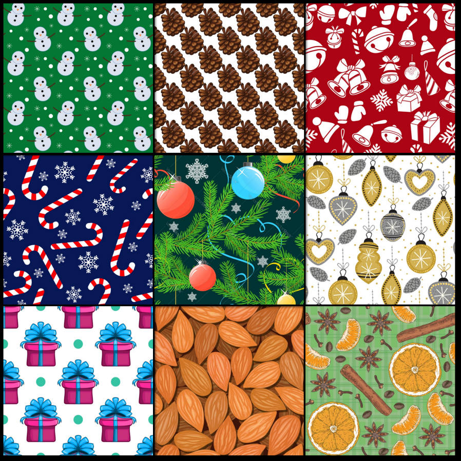 Solve Christmas pattern 3 jigsaw puzzle online with 81 pieces