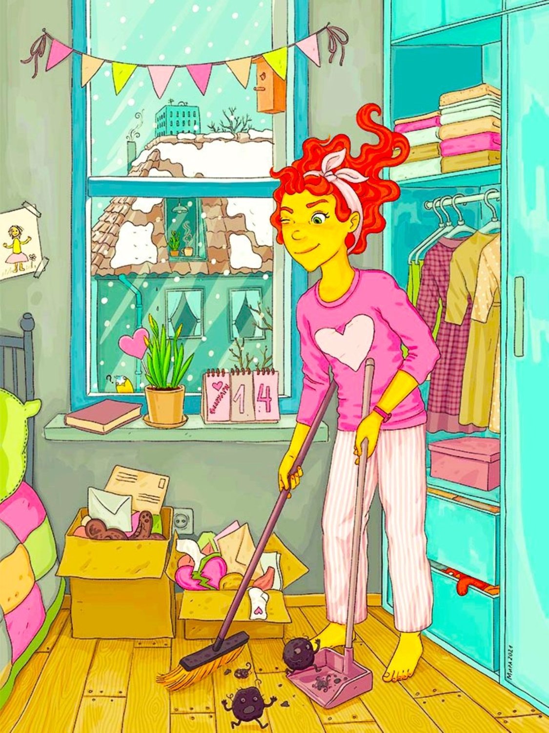 Solve Sweeping Up the Mess jigsaw puzzle online with 130 pieces