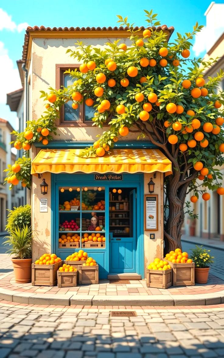 Solve The Orange Store Surrounded By its Goods..... jigsaw puzzle ...