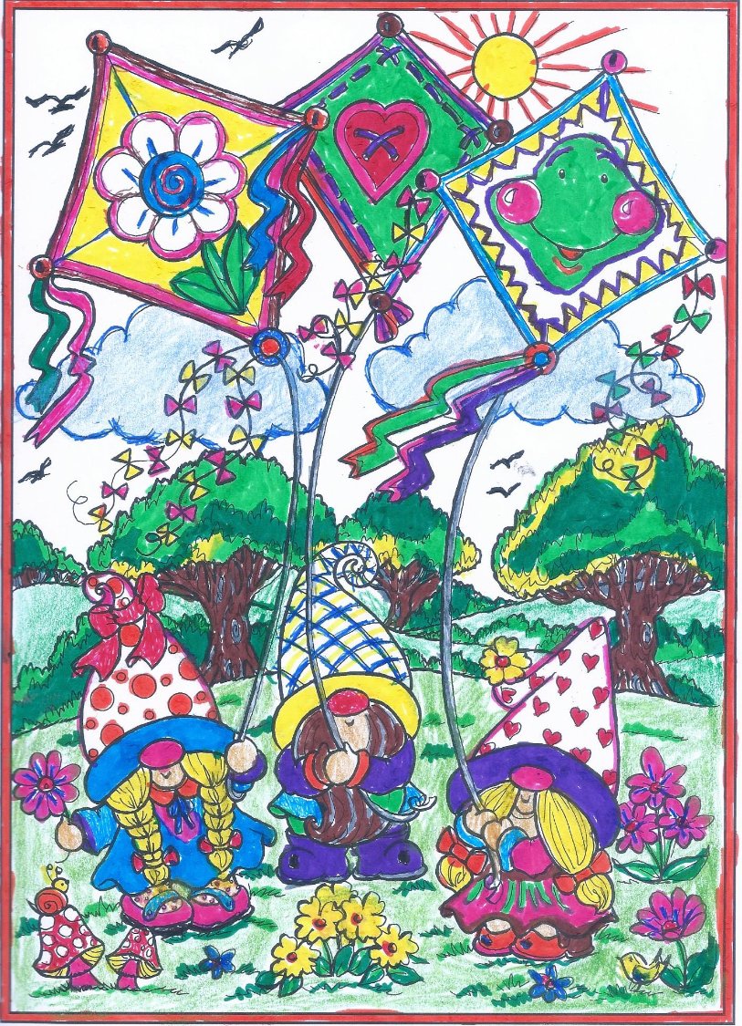 Solve Coloring a Windy March Kite Flying Day jigsaw puzzle online with ...