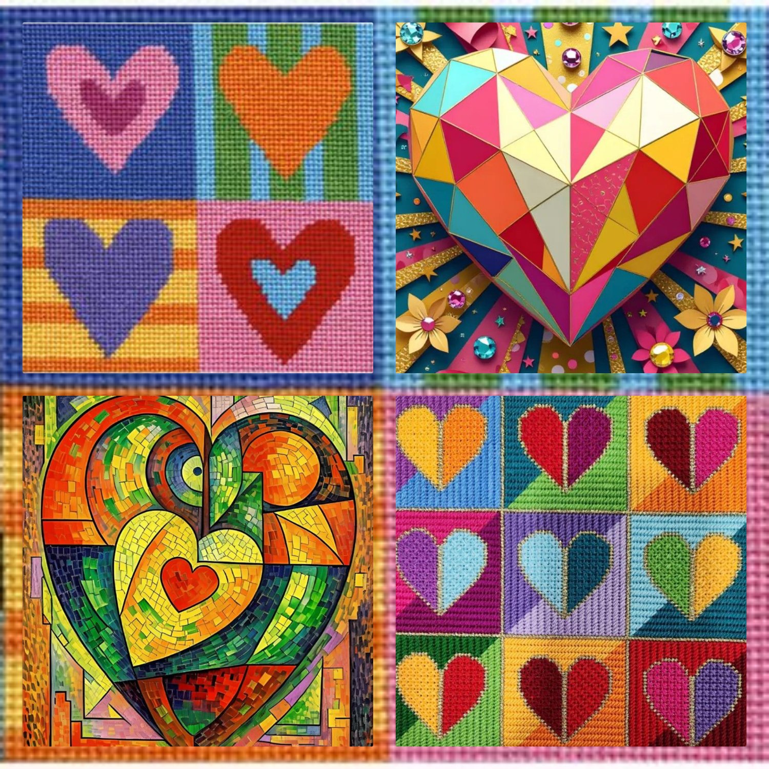 Solve Embroidered Hearts jigsaw puzzle online with 81 pieces