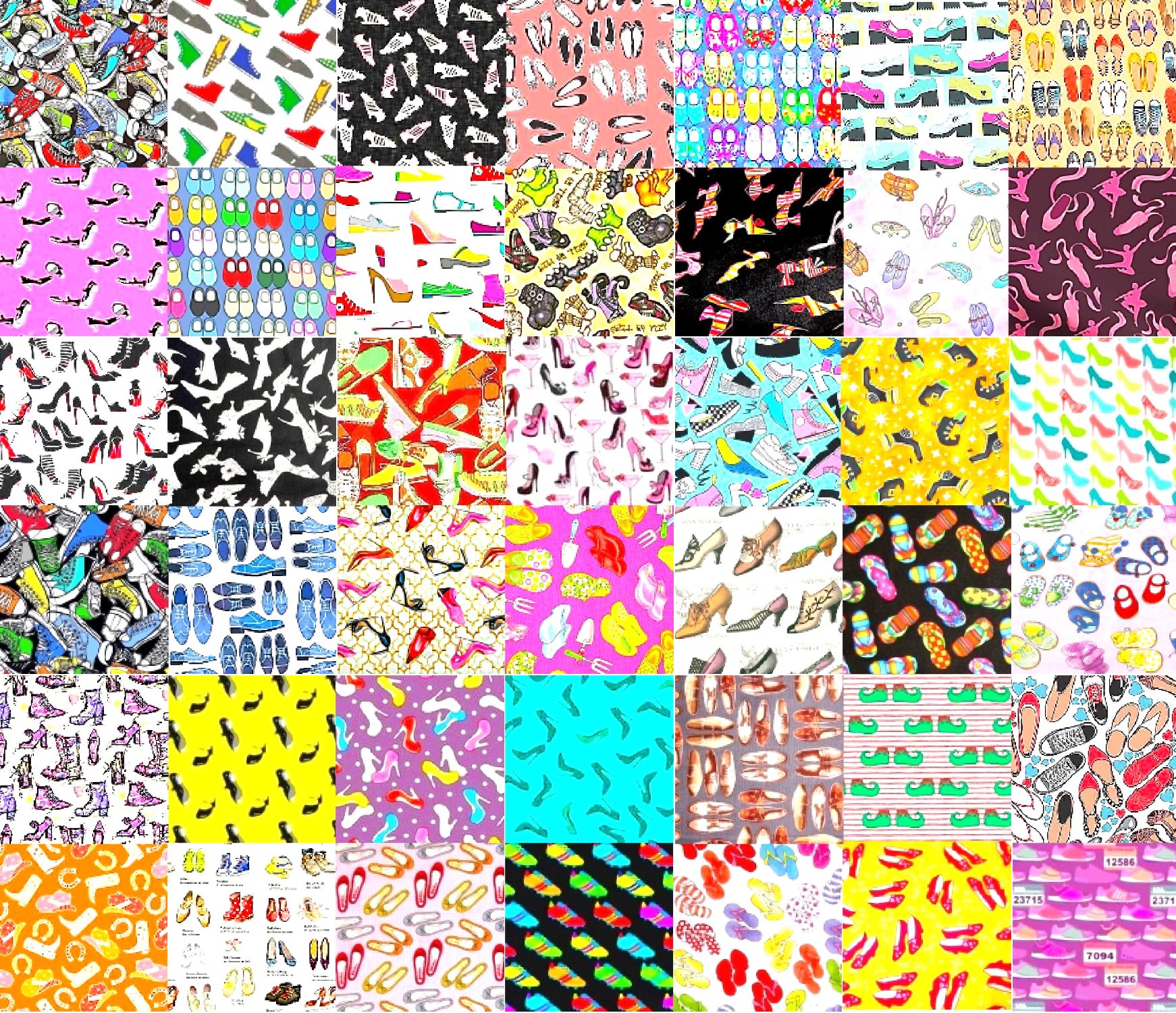 Solve PATCHWORK TINY SHOES jigsaw puzzle online with 255 pieces