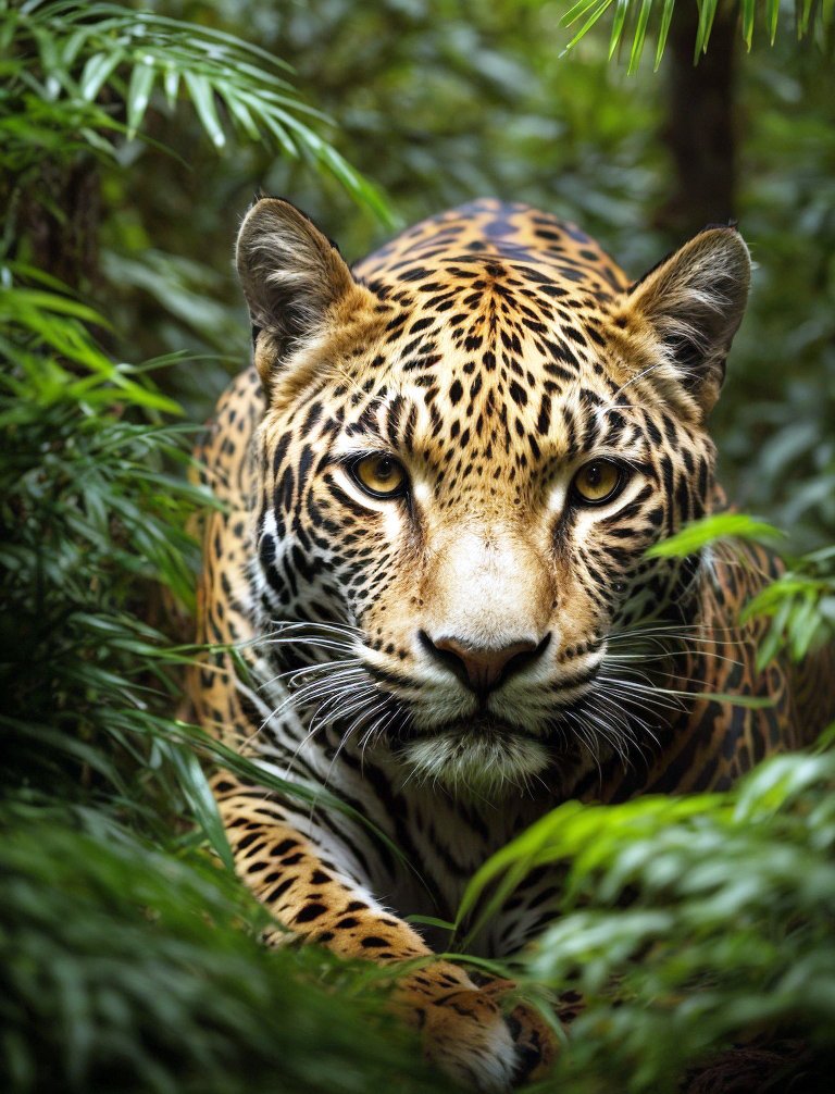 Solve A jaguar in the middle of the lush forest. jigsaw puzzle online ...