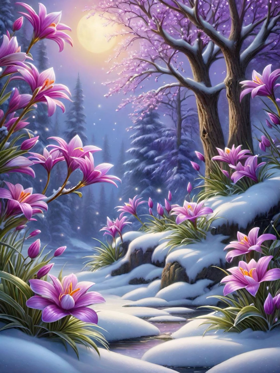 Solve Winter Scene jigsaw puzzle online with 48 pieces